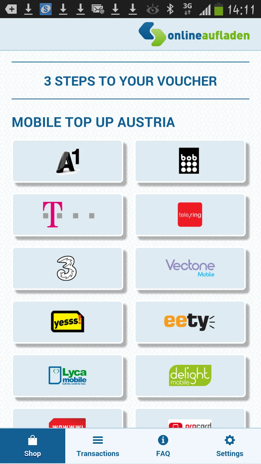 onlineaufladen Android App APK (at.onlineaufladen.oaapp) by paybox ...